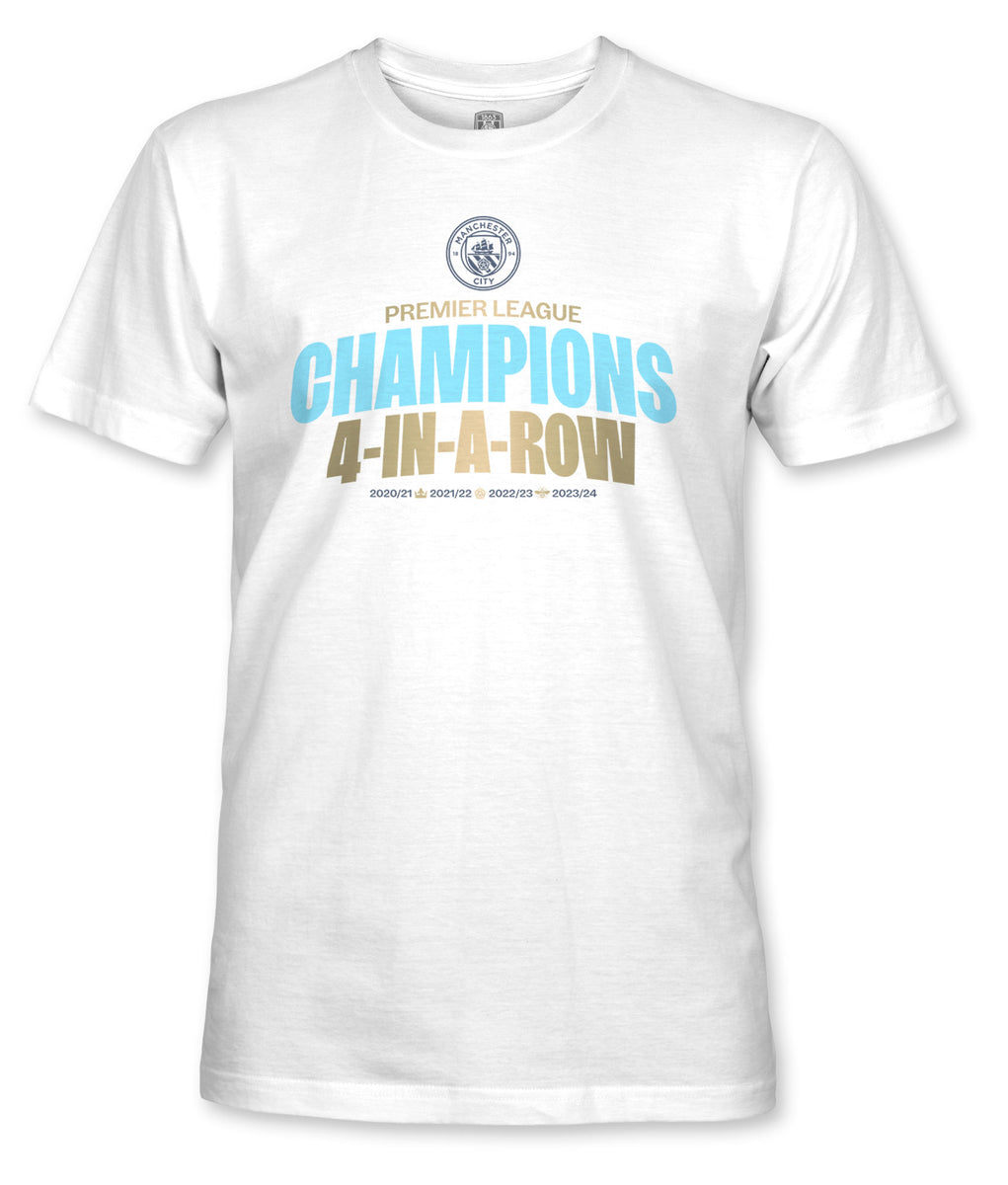 Manchester City FC Champions Lockup Cotton T-shirt - White – 1863 ...