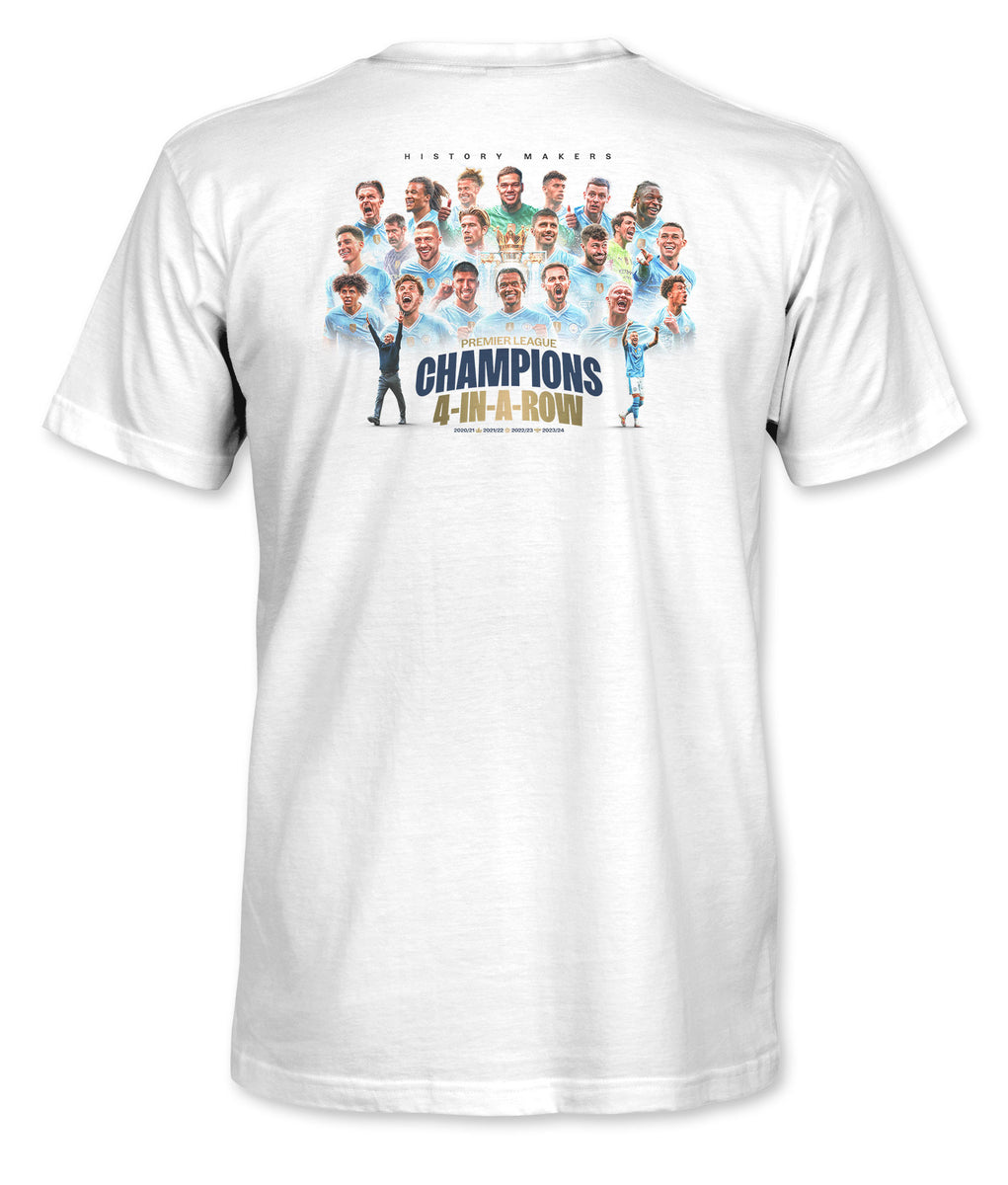 Manchester City FC Winner Squad Cotton T-shirt - White – 1863 Football ...