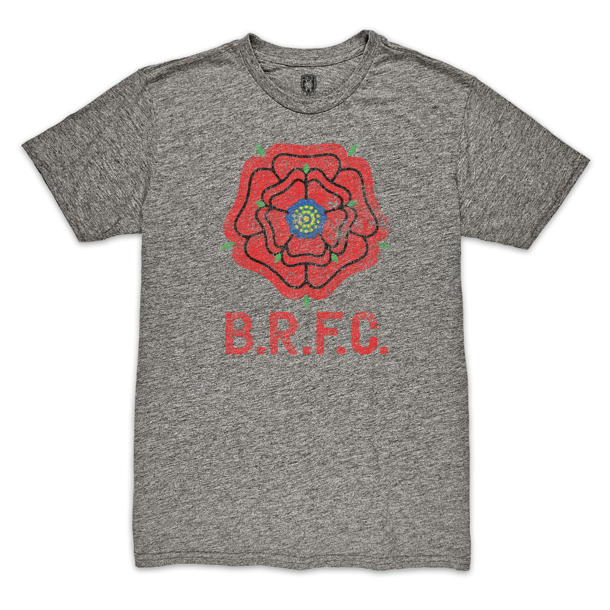 Blackburn Rovers Retro Badge Vintage Twisted Triblend Slub T-Shirt - G ...