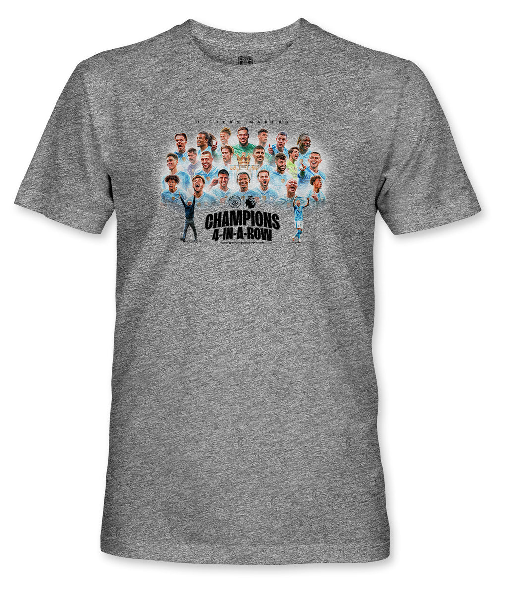 Manchester City FC Winners Squad Vintage Triblend T-shirt - Grey – 1863 ...