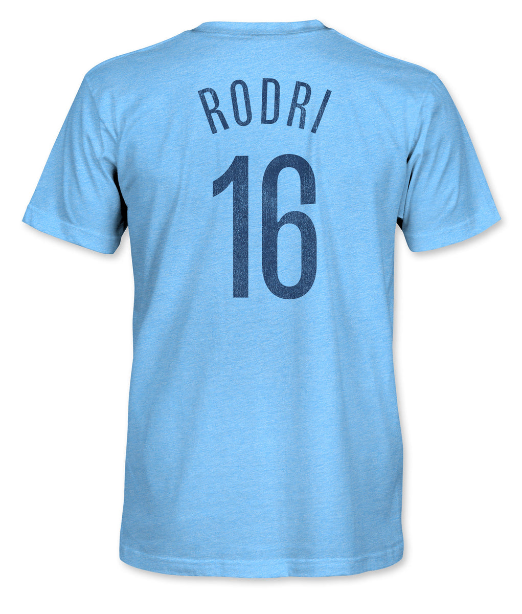Manchester City FC Rodri Vintage Triblend T-Shirt - Sky Blue – 1863 ...