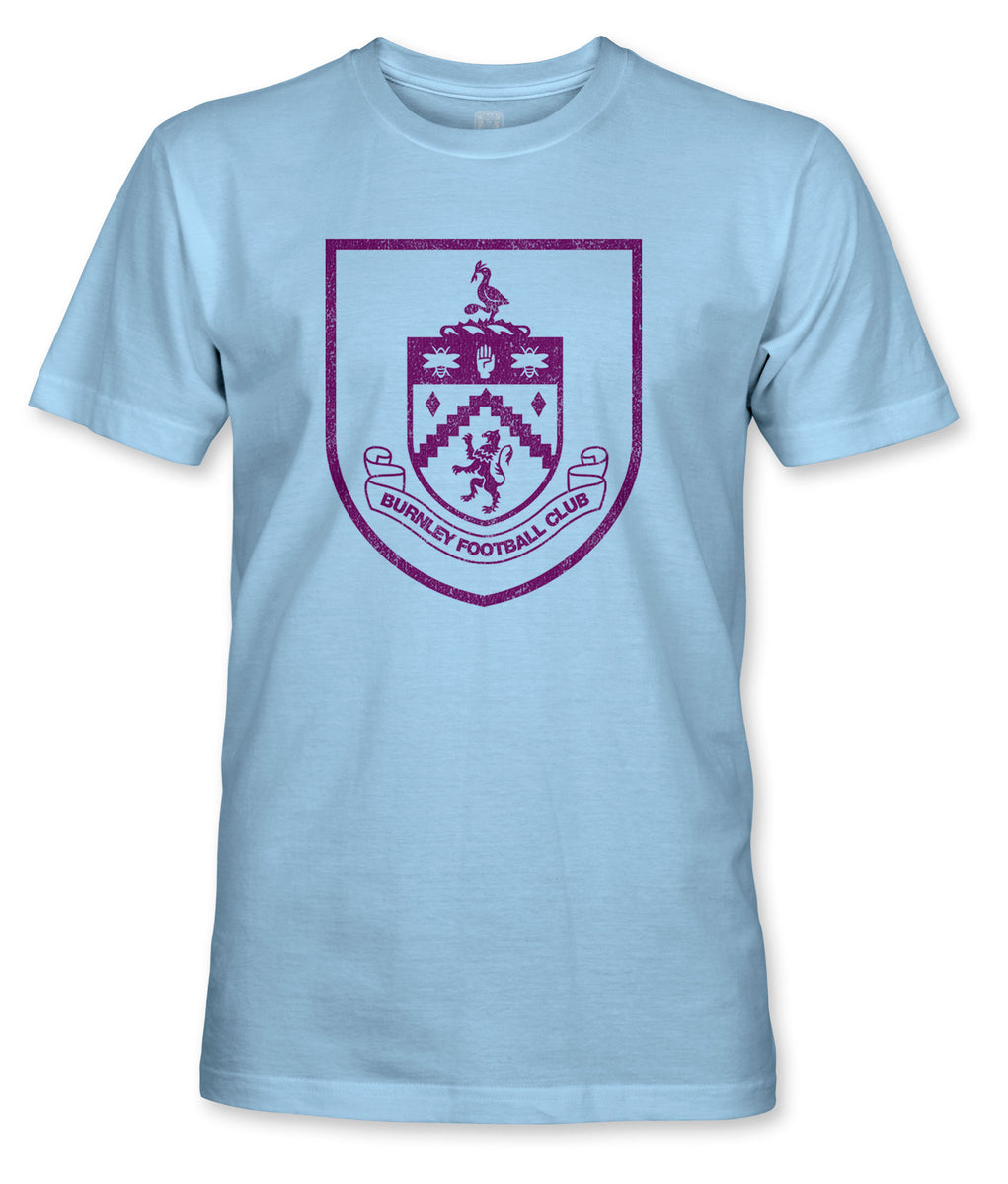 Burnley FC Mono Badge Cotton T-Shirt - Sky Blue – 1863 Football Classics