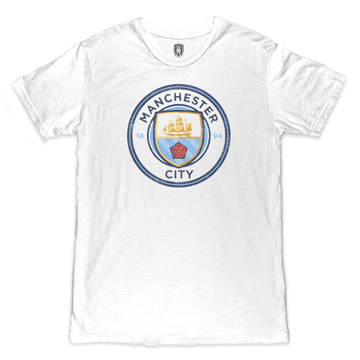 Manchester City FC Color Badge Cotton Slub Tee - White – 1863 Football ...
