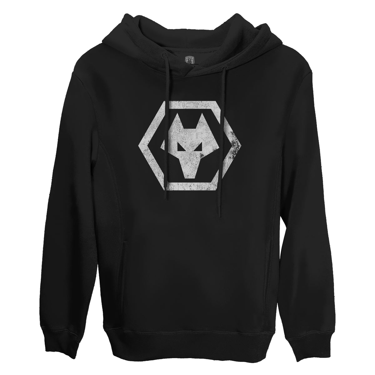 Wolverhampton Wanderers Mono Badge Fleece Pullover Hoodie - Black ...