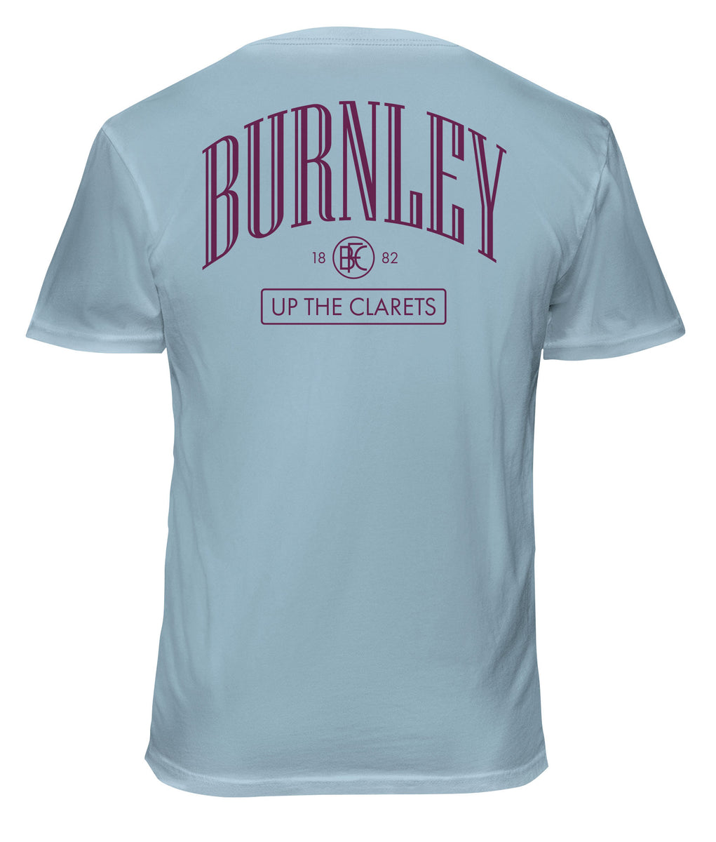 Burnley FC Back Wordmark Soft Wash Cotton Tee - Light Blue – 1863 ...