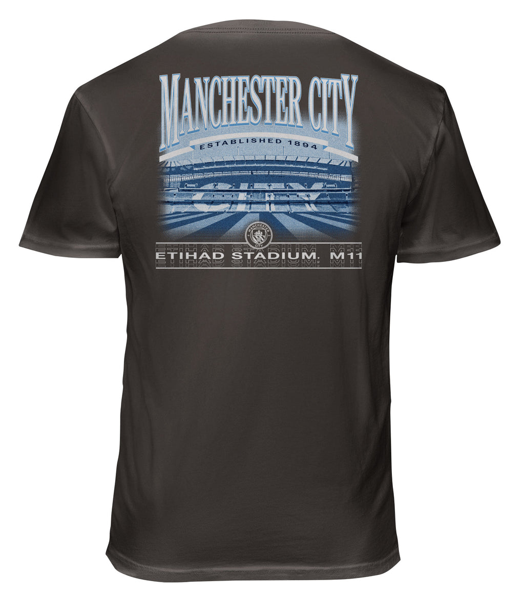 Manchester City FC Duo-Tone Stadium Soft Wash Cotton Tee - Graphite ...